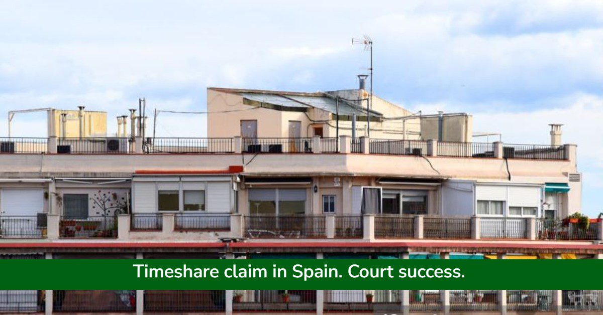 Timeshare claim in Spain. Court success.